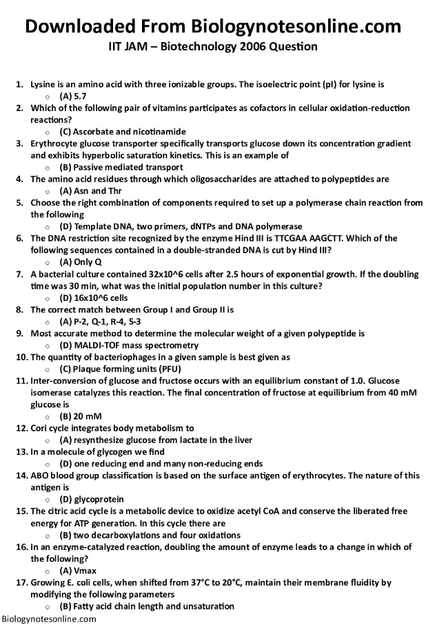 Answer Key – Page 2 – Biology Notes Online