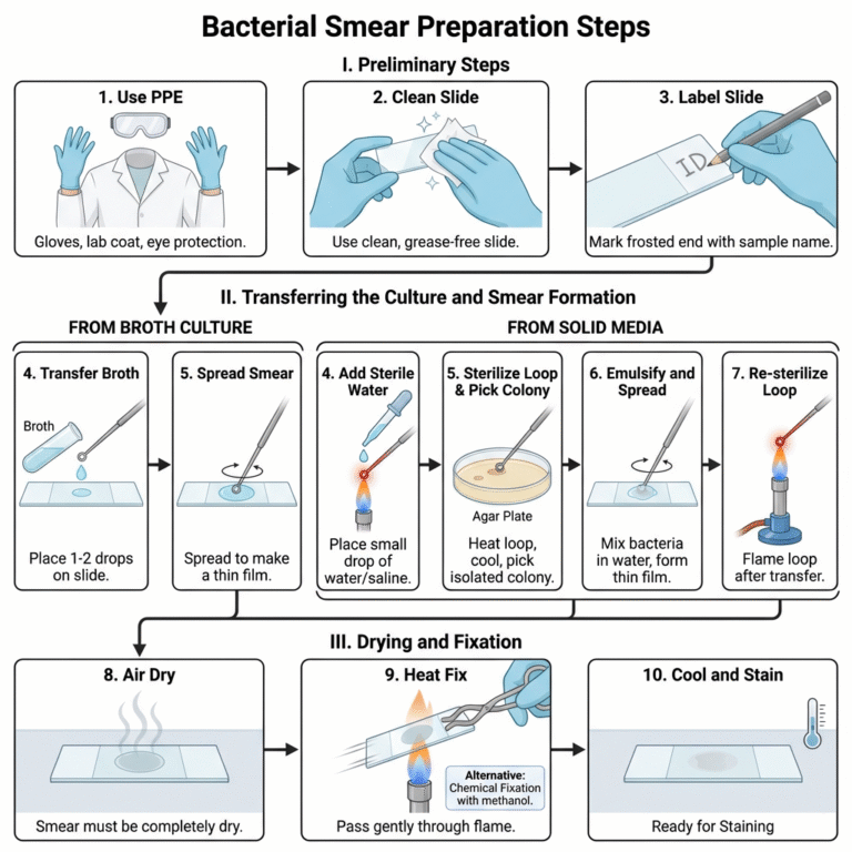 Bacterial Smear Principle Preparation Steps Uses Limitations
