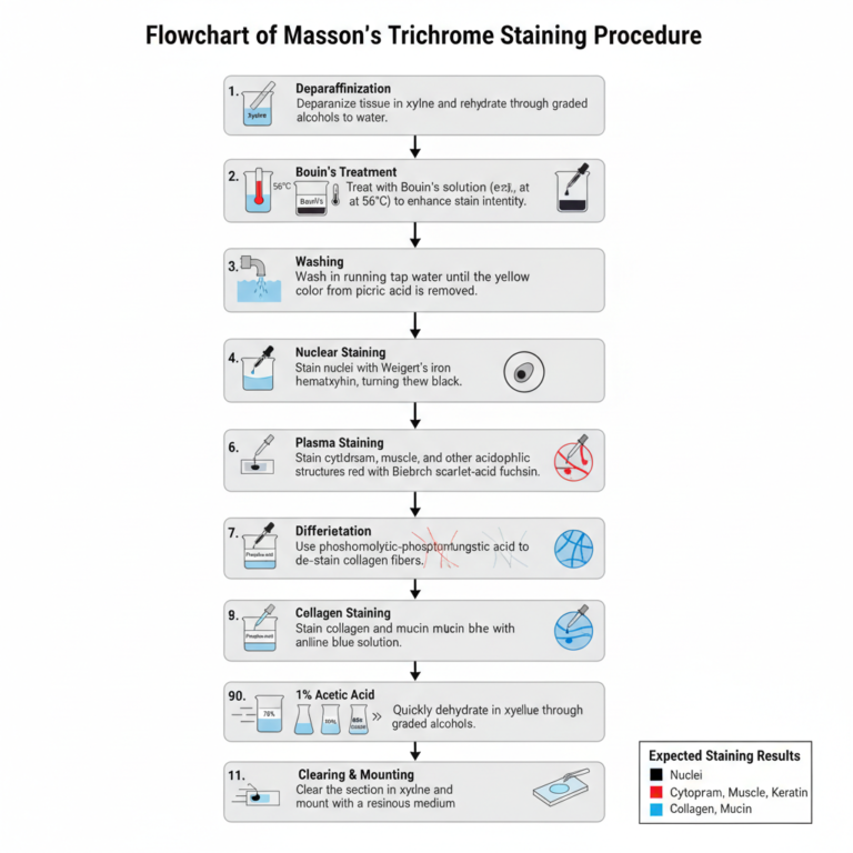 Masson’s Trichrome Staining - Principle, Procedure, Result, Uses ...